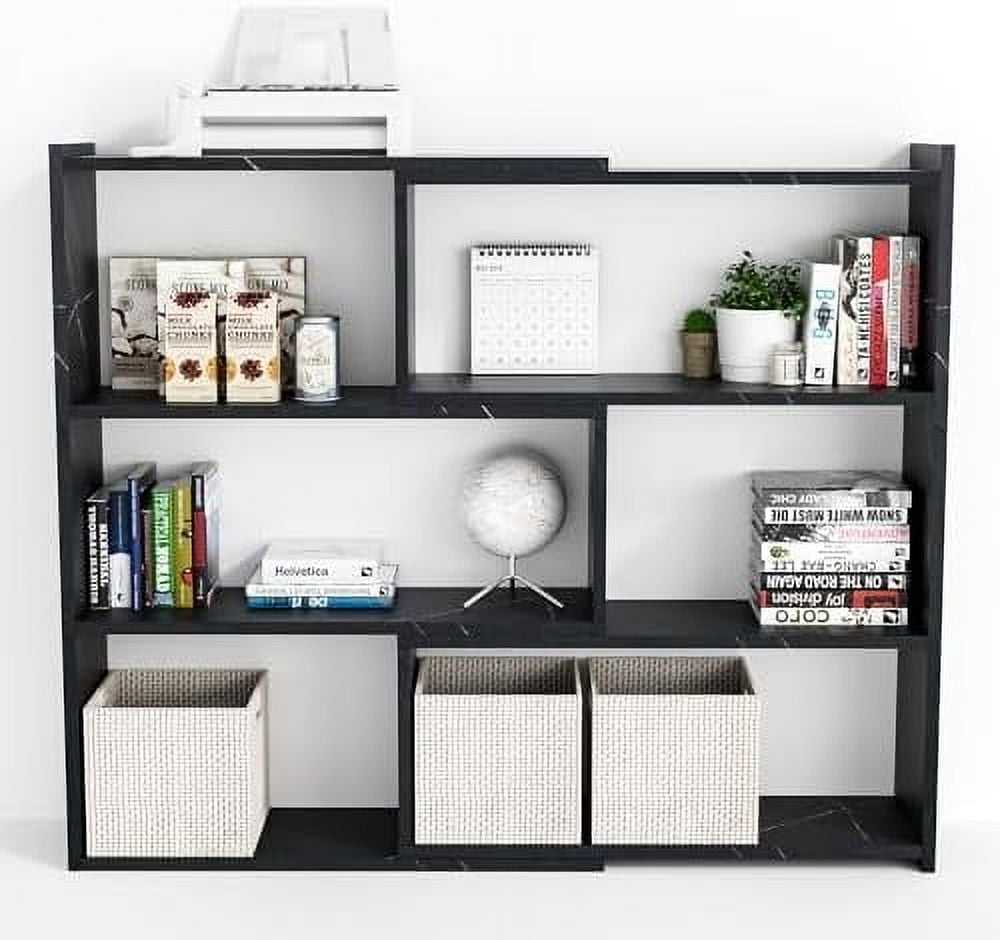 4-Tier Shelving Unit, Expandable 30-55 inch Wide, Large Corner Bookcase ...