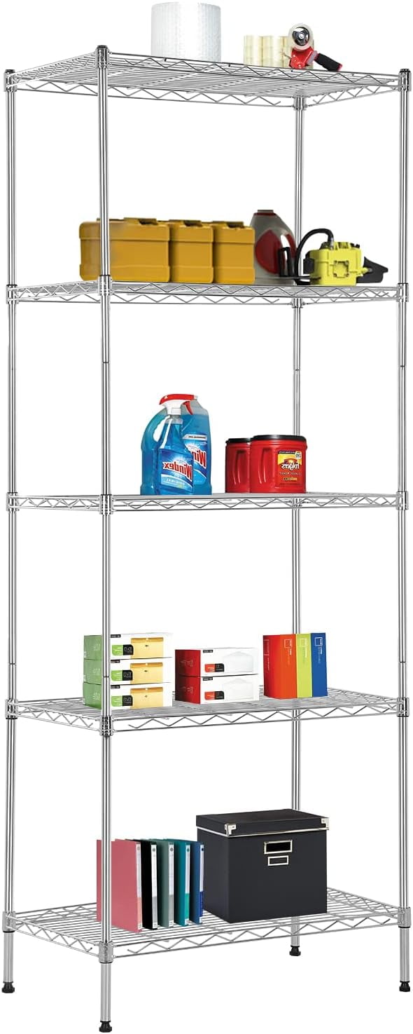4 Tier Shelving Unit NSF Wire Shelf Metal Large Storage Shelves Heavy Duty Height Adjustable ...