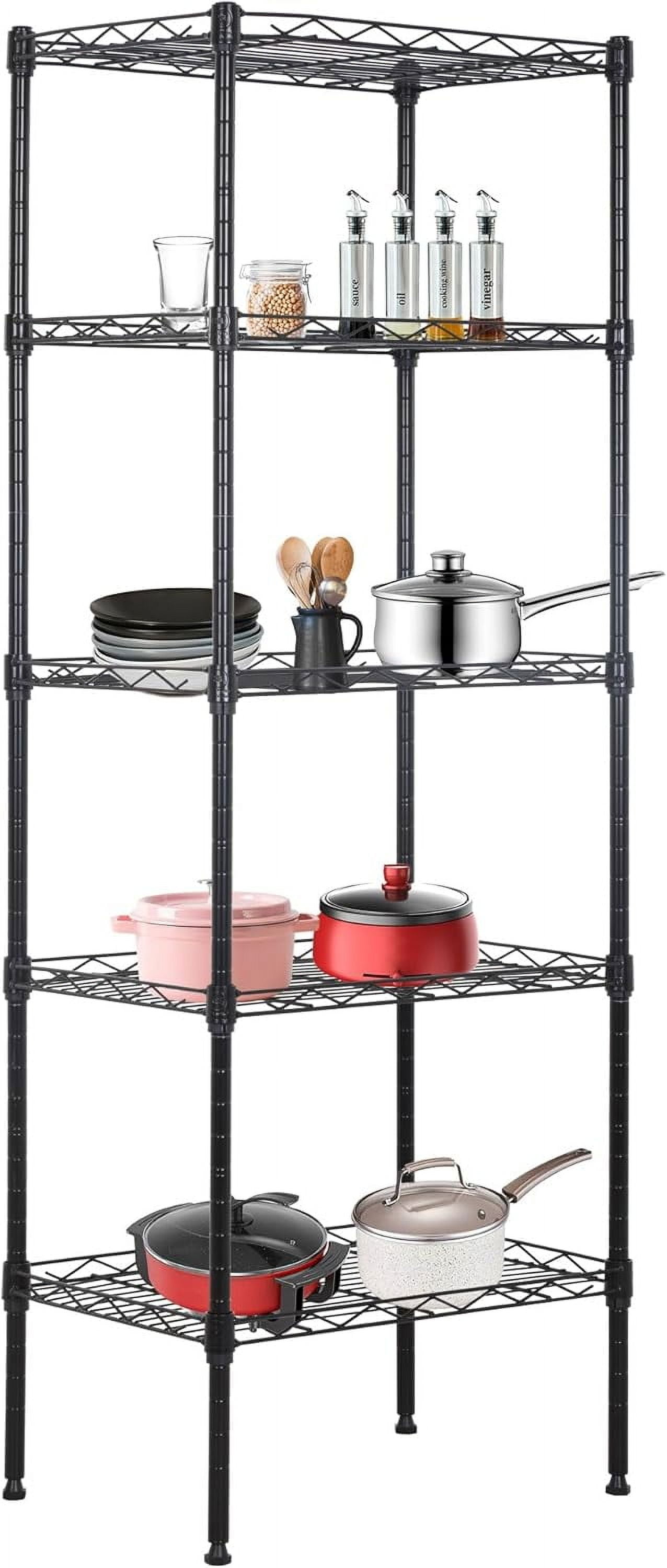 4 Tier Shelving Unit NSF Wire Shelf Metal Large Storage Shelves Heavy Duty Height Adjustable ...