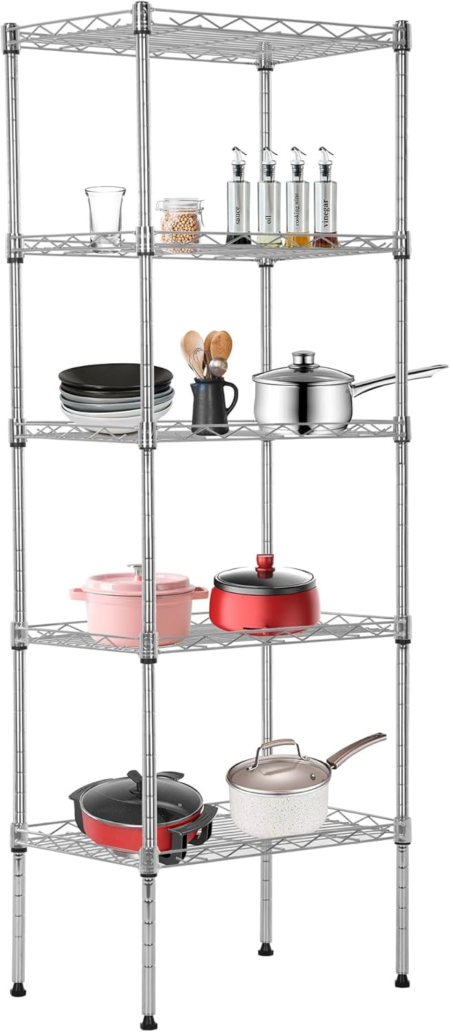 4 Tier Shelving Unit NSF Wire Shelf Metal Large Storage Shelves Heavy Duty Height Adjustable ...