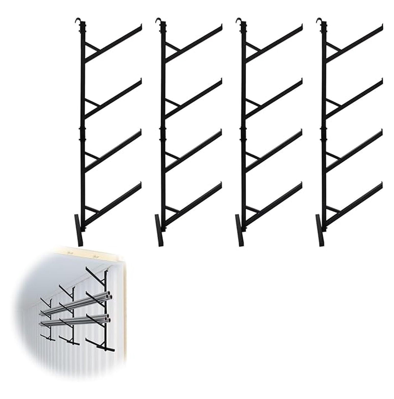 4 Tier Shipping Container Shelf 4 Pack, Heavy Duty Container Shelving ...