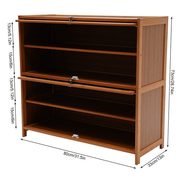 4-Tier Shoe Bench Shoe Rack Shoe Storage Cabinet Entryway Shoe ...