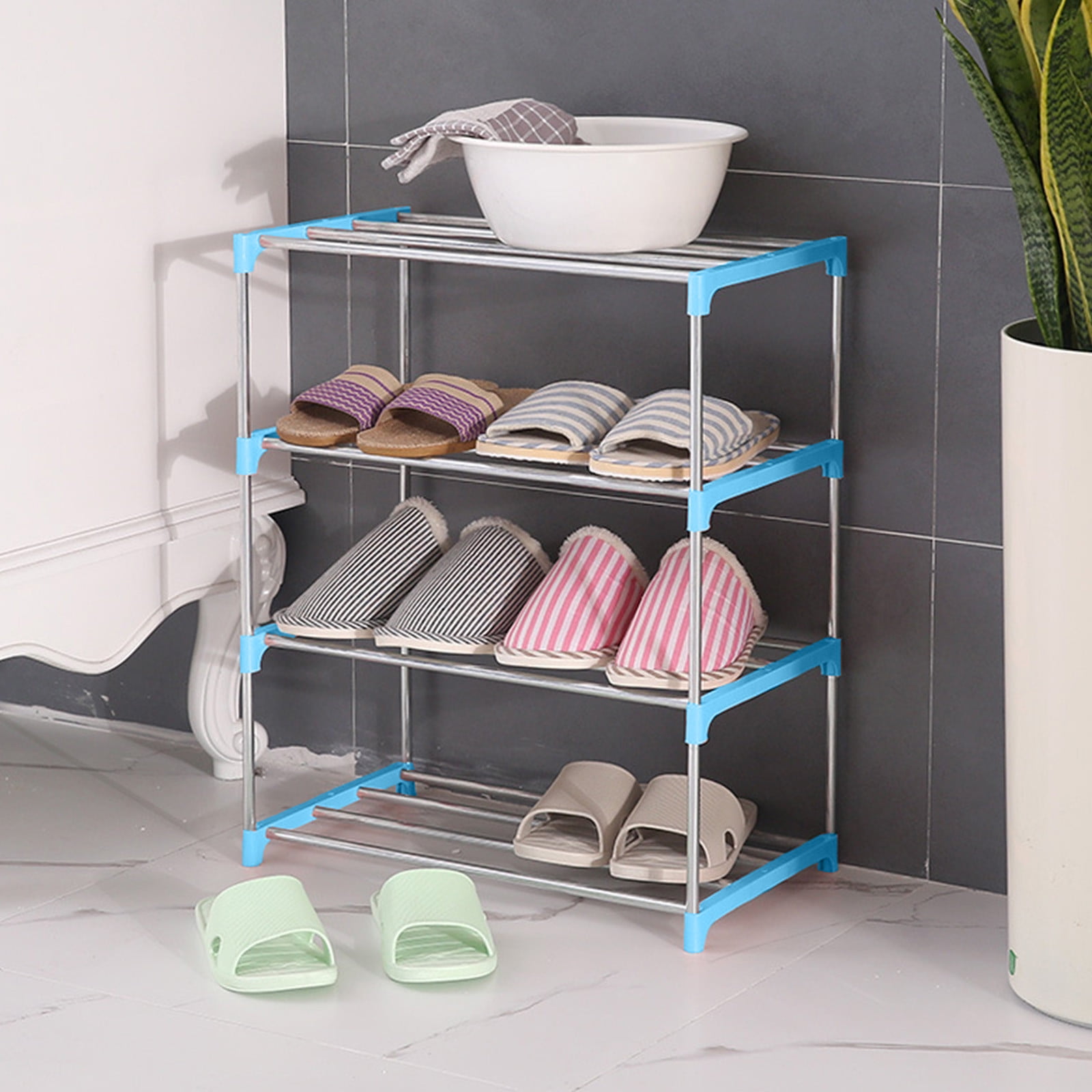 4-Tier Shoe Caddy for Entryway Modern Shoe Rack, Shoe Racks and Storage ...