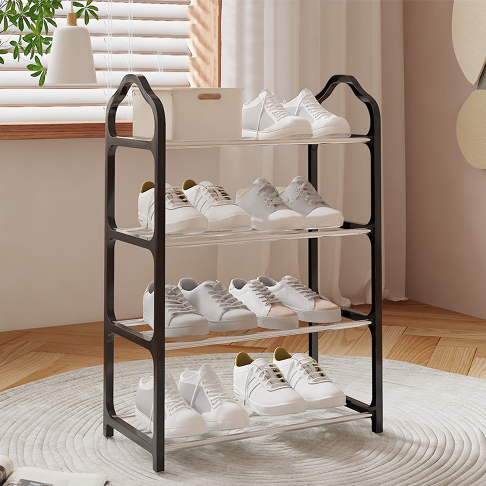 4 Tier Shoe Rack for Closet, Shoe Organizer, Long Shoe Shelf Storage ...