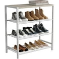 4-Tier Shoe Rack, Modern Industrial Shoe Storage Tower, Narrow Shoe ...