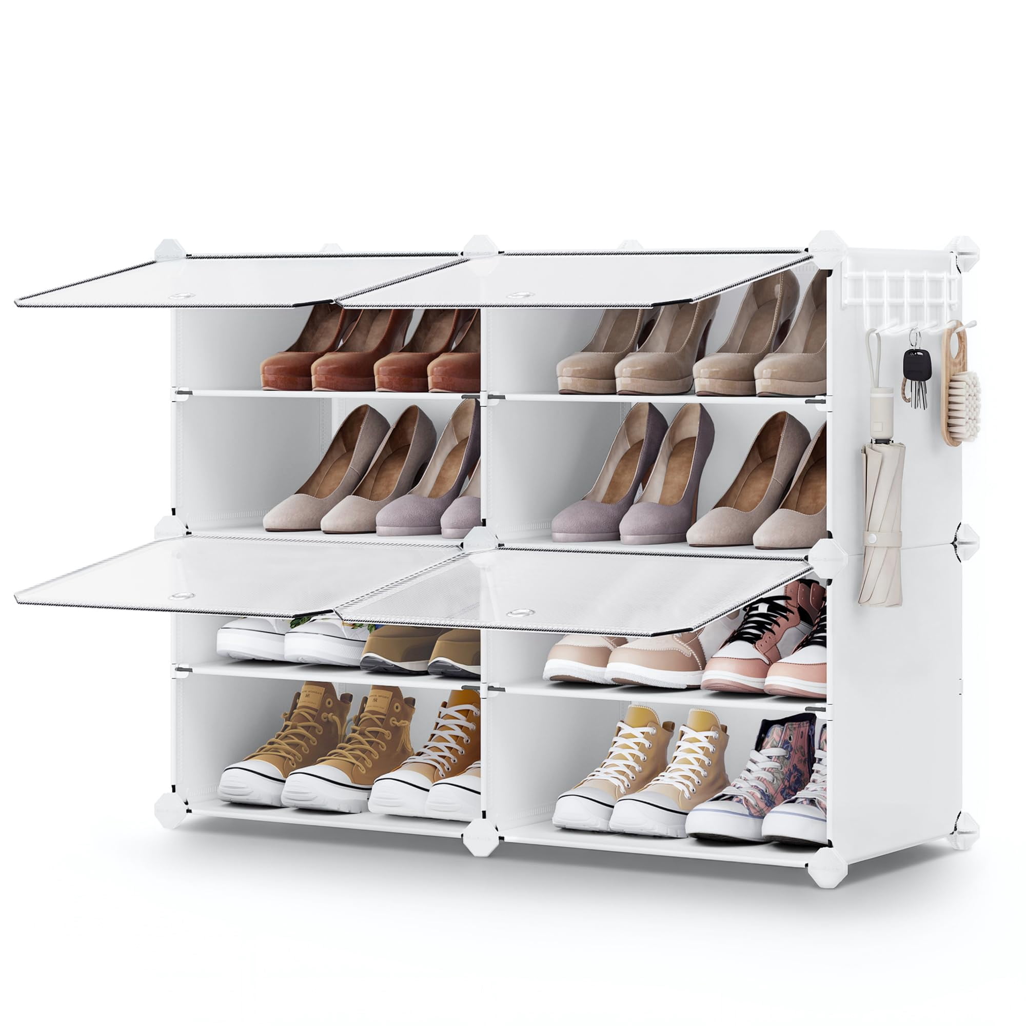 4-Tier Shoe Rack Organizer for Closet and Entryway, Holds 16 Pairs ...