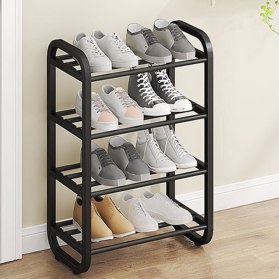 4 Tier Shoe Rack, Shoe Storage Organizer Entryway, Space Saving Shoe ...
