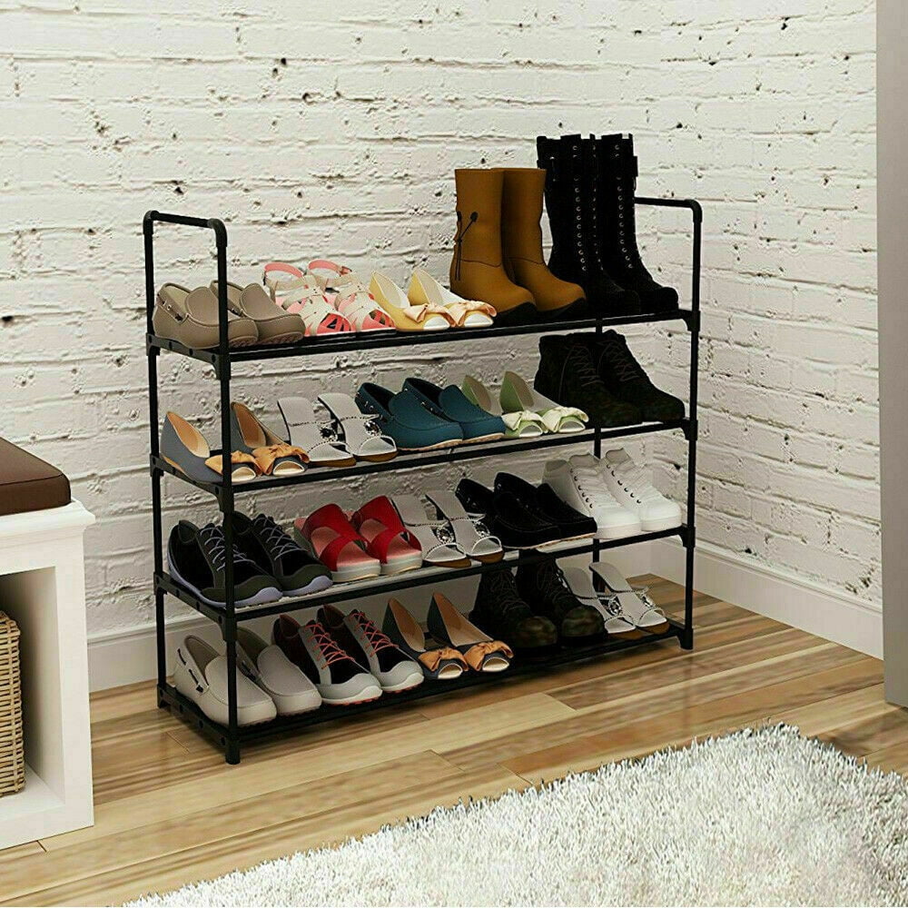4-Tier Shoe Rack Shoe Tower Shelf Storage Organizer Cabinet Holds 16 ...