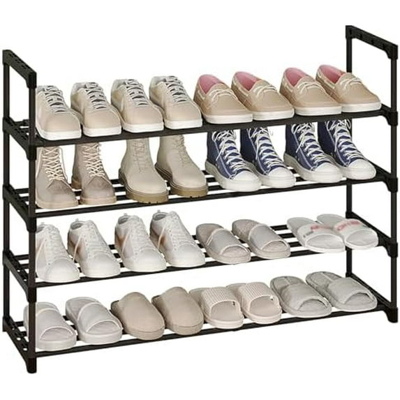 4-Tier Shoe Rack, Tall Large Capacity 20 Pairs Shoes Storage Organizer ...