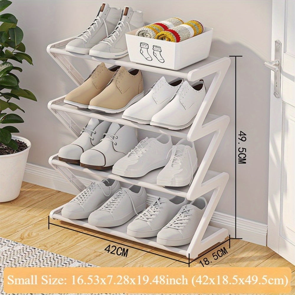 4 Tier Shoe Rack Z-Shaped Stable Shoe Shelf Shoe Organizer Waterproof ...