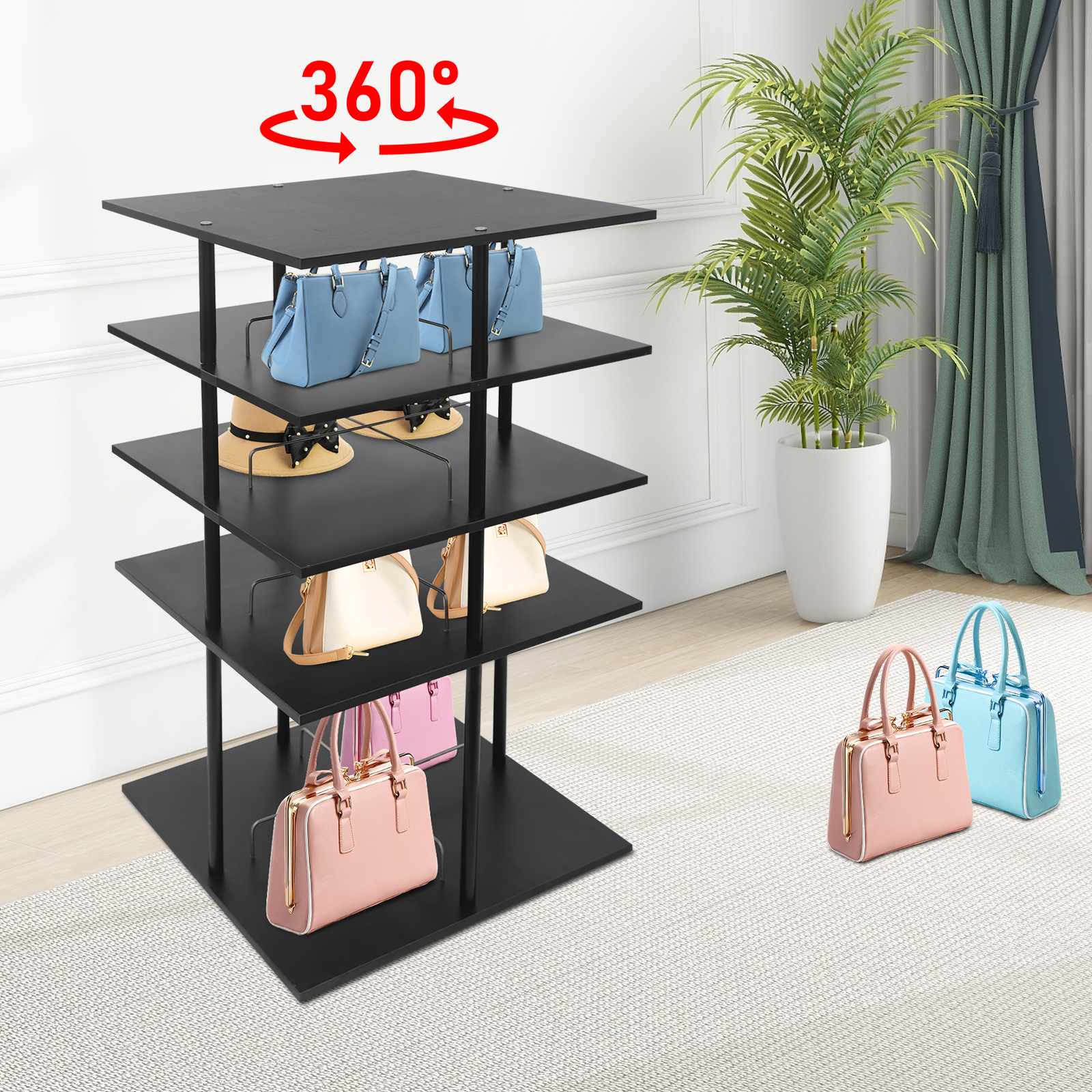 4-Tier Shoe Storage Rack, Rotating Shoes Shelf Organizer, Shoe Rack for ...