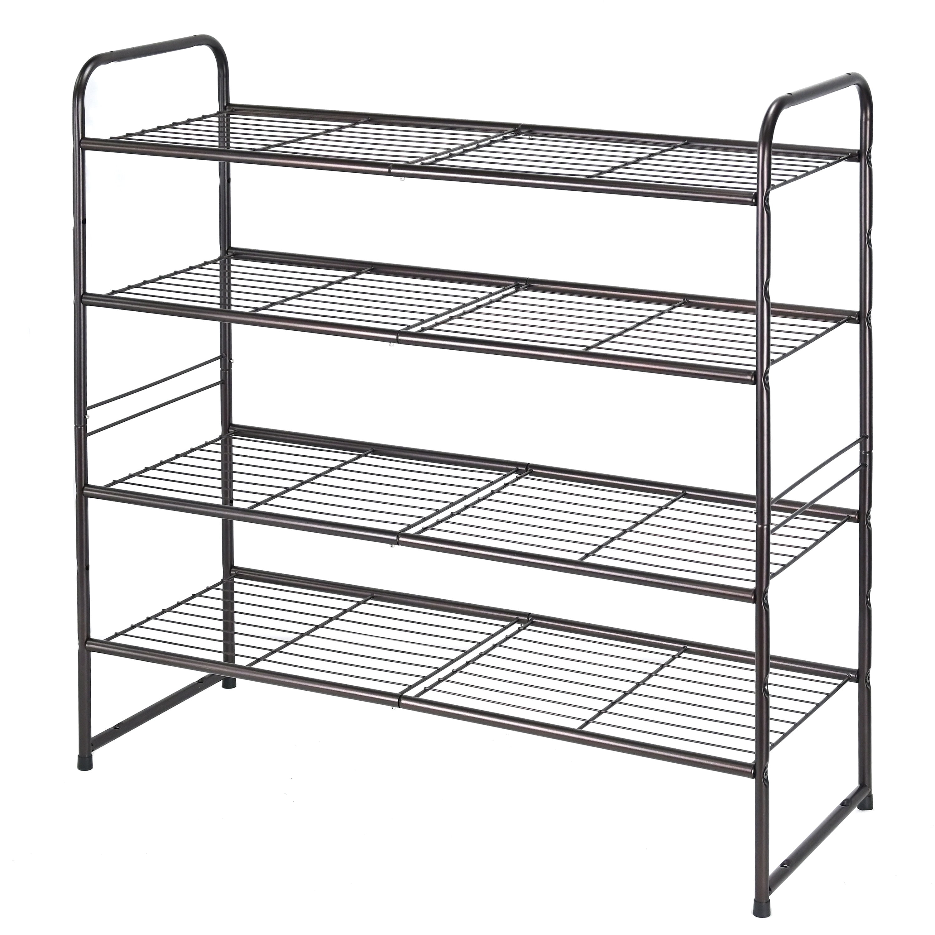 4-Tier Shoes Rack Shelf for Closet Metal Stackable Shoe Organizer ...