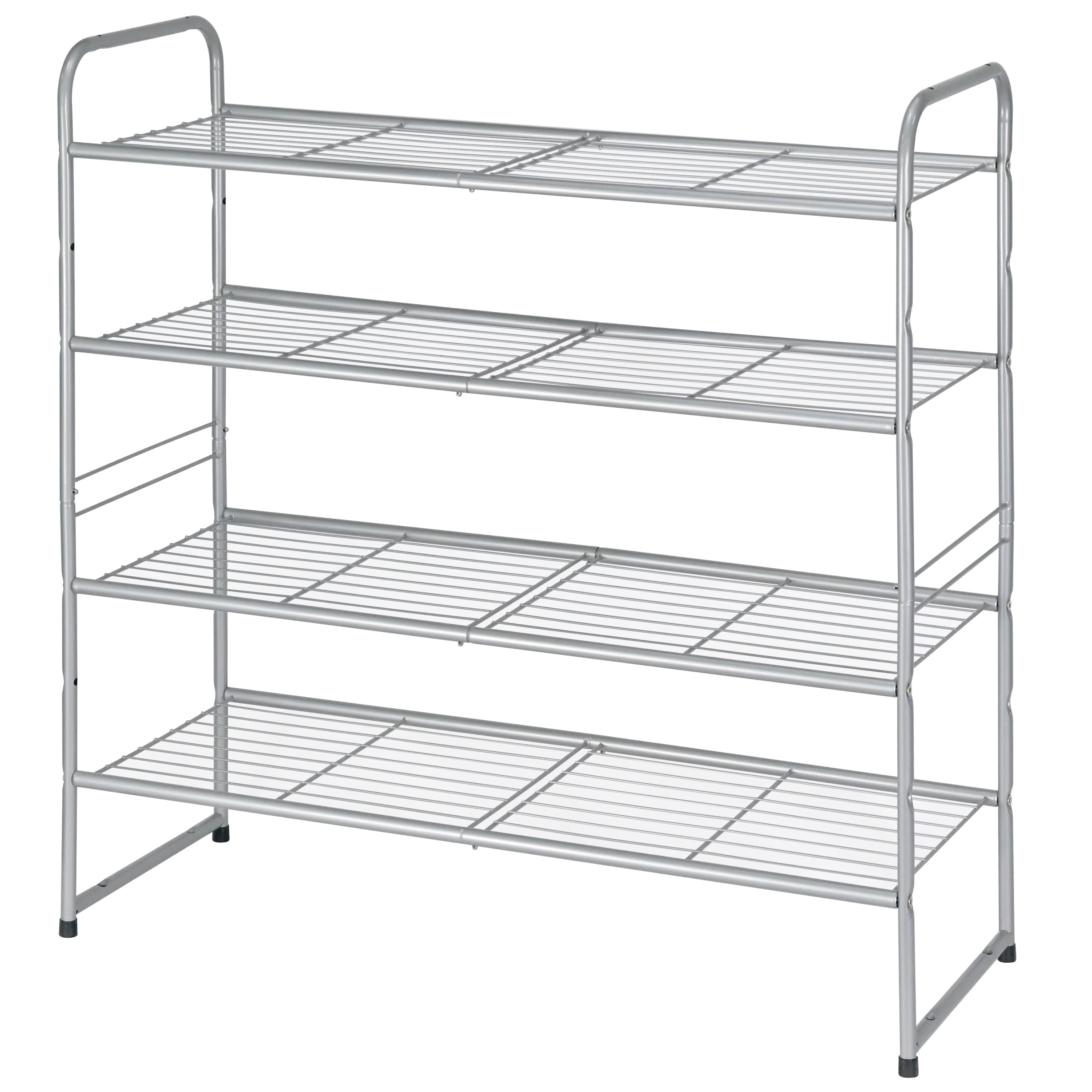SUFAUY 4-Tier 33" Wide Metal Shoes Rack Organizer Stackable for Closet ...