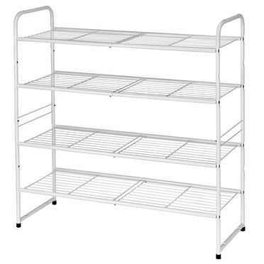 Seville Classics 3-Tier Stackable Shoe Storage Rack, Resin Slat Metal ...