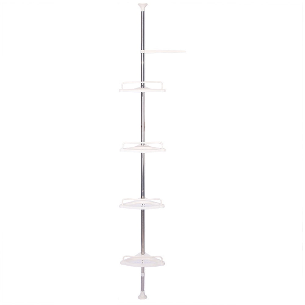 4 Tier Shower Pole Caddy Tension Rod Adjustable Corner Storage Rack ...