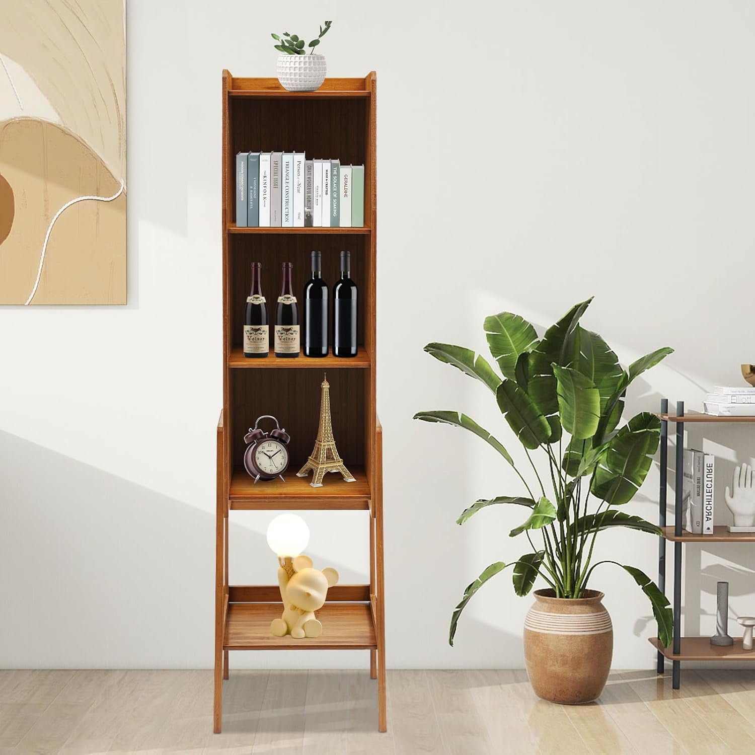 4-Tier Side Table Display Rack, Bakers Rack for Kitchen with Storage ...