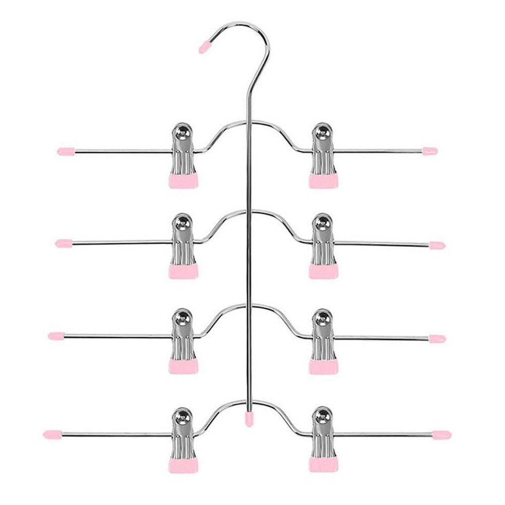4-Tier Skirt Hangers with Clips Pant Hangers Space Saving Hanger ...