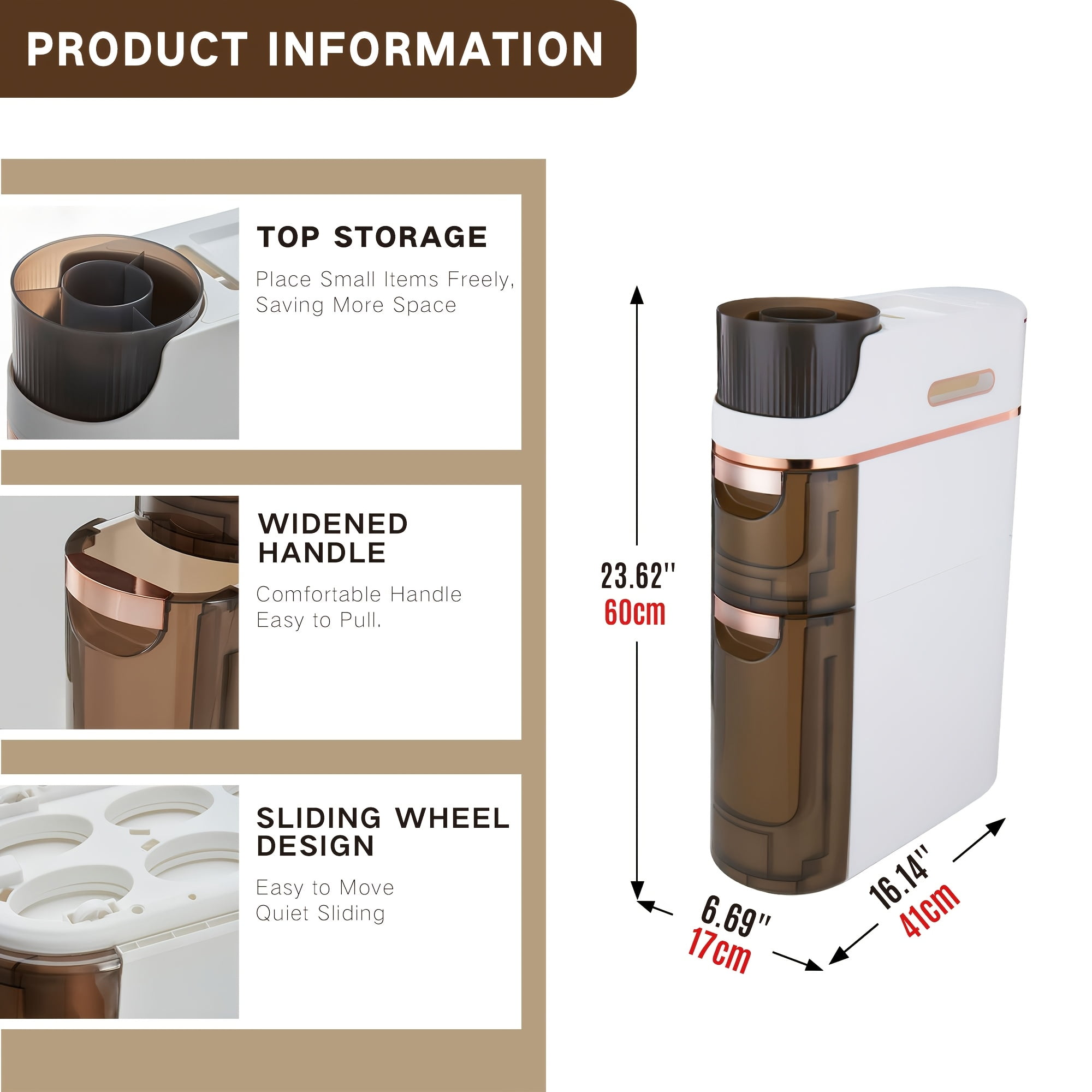 4-Tier Slim Plastic Storage Cabinet with Drawers, 35.4" Tall - White ...