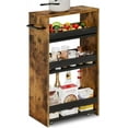 4 Tier Slim Rolling Storage Cart with Handle 4 Shelves Narrow 7-7/8 ...