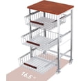 4-Tier Slim Rolling Storage Cart with Removable Baskets and Wheels ...