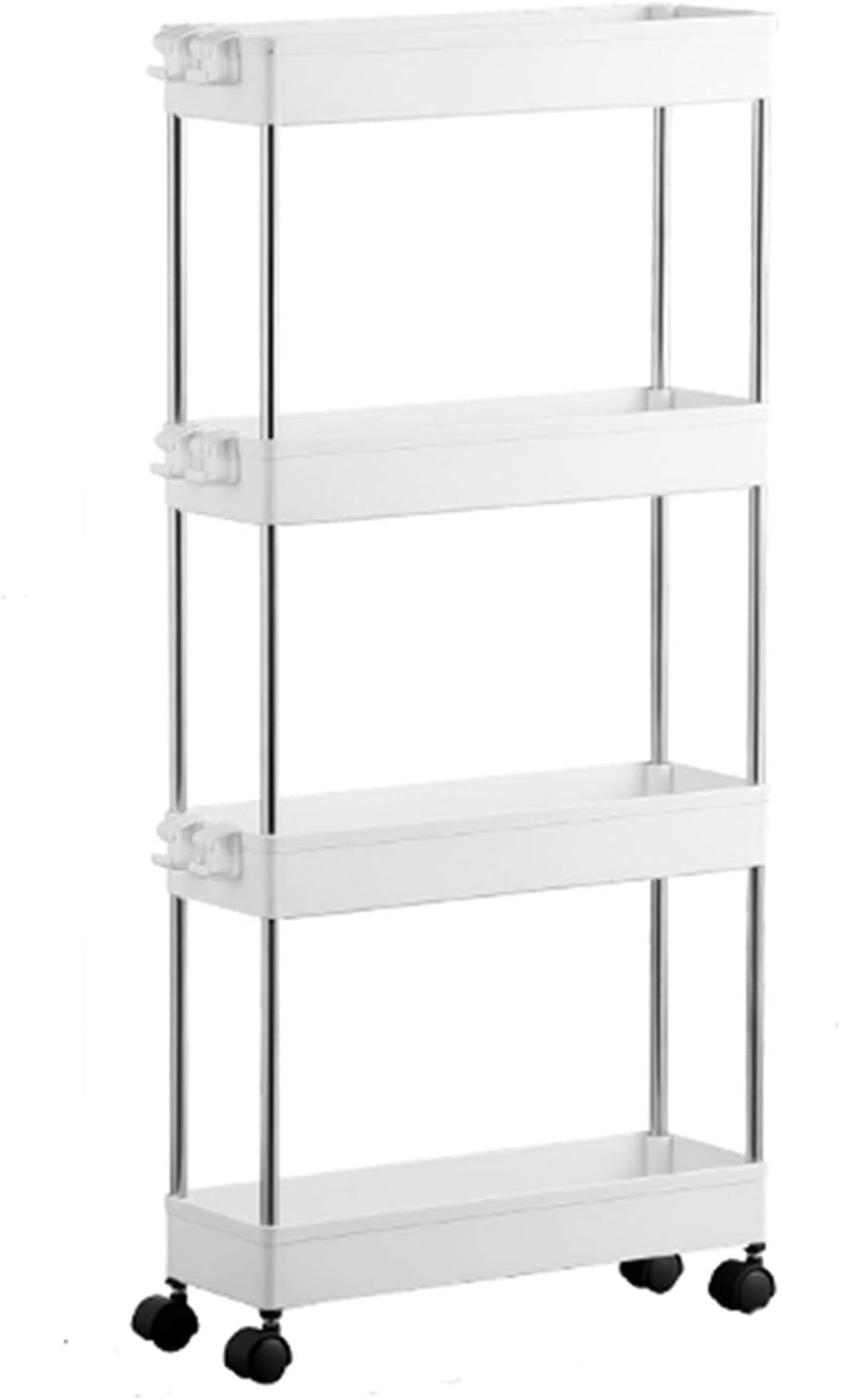 4 Tier Slim Storage Cart Mobile Shelving Unit Organizer Slide Out ...