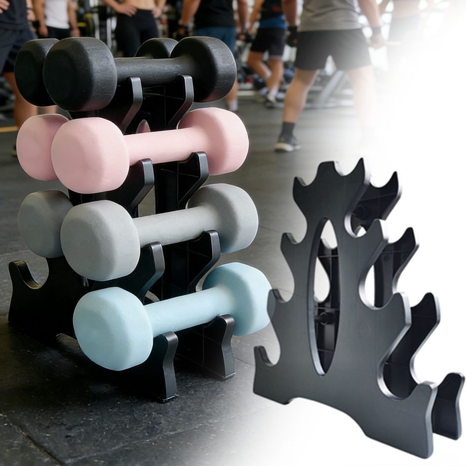 4 Tier Snap-On Dumbbell Storage Rack for Home Gym, PP Material Compact ...