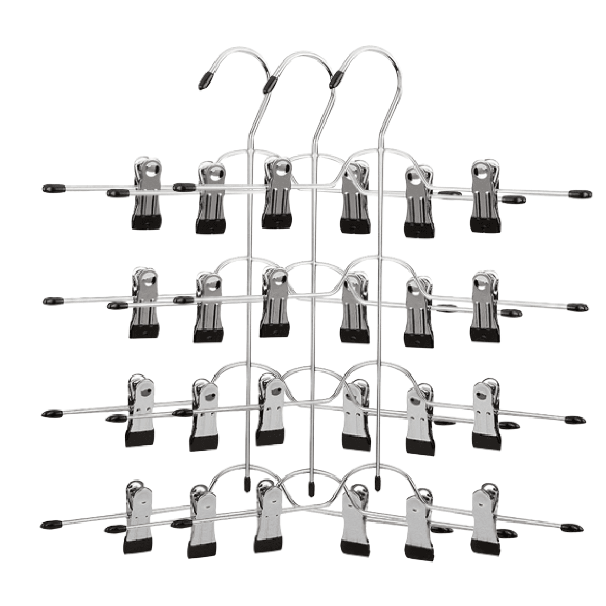 4 Tier Space Saving Skirt Hanger with Adjustable Clips Reliable Non ...