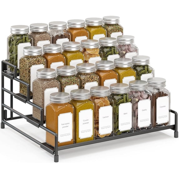 4-Tier-Spice-Rack-Organizer-for-Cabinet, Adjustable Depth Spice Holder ...