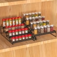 4 Tier Spice Rack Organizer for Cabinet, Black (2 PCS S&L) Seasoning ...