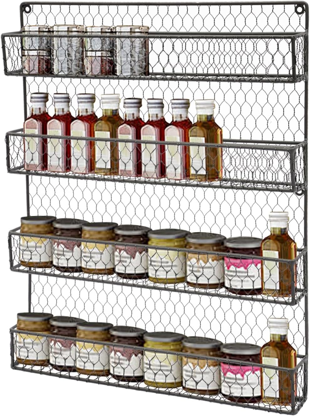 4-Tier Spice Rack Wall Mount, Metal Spice Rack for Space Saving, 17 x2 ...