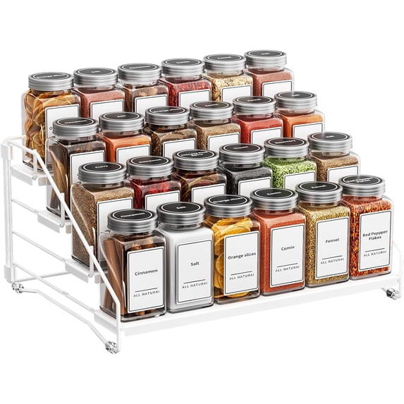 4 Tier Spice Rack for Cabinet, Spice Rack Organizer, Depth Adjustable ...