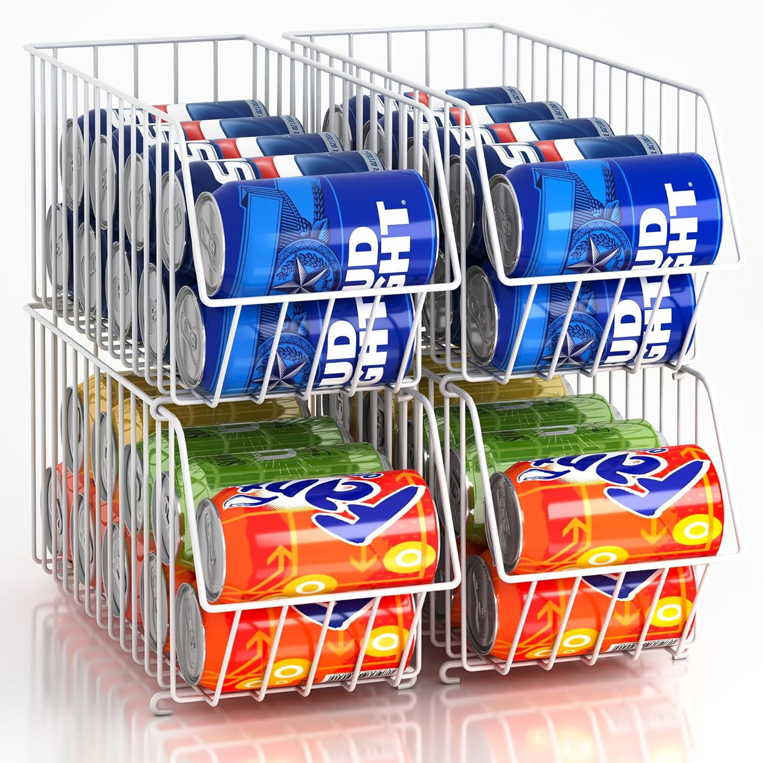 X-COSRACK 4-Tier Stackable Can Rack Organizer, Slim Metal Wire ...