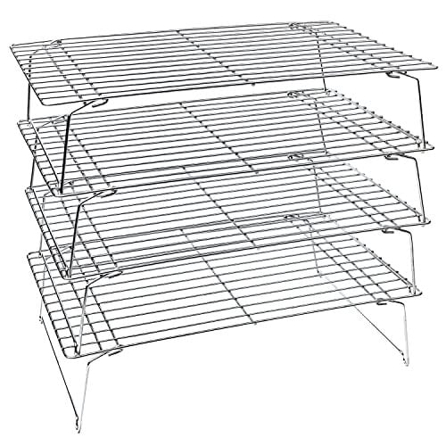 4-Tier Stackable Cooling Racks for Baking 100% Stainless Steel Wire ...