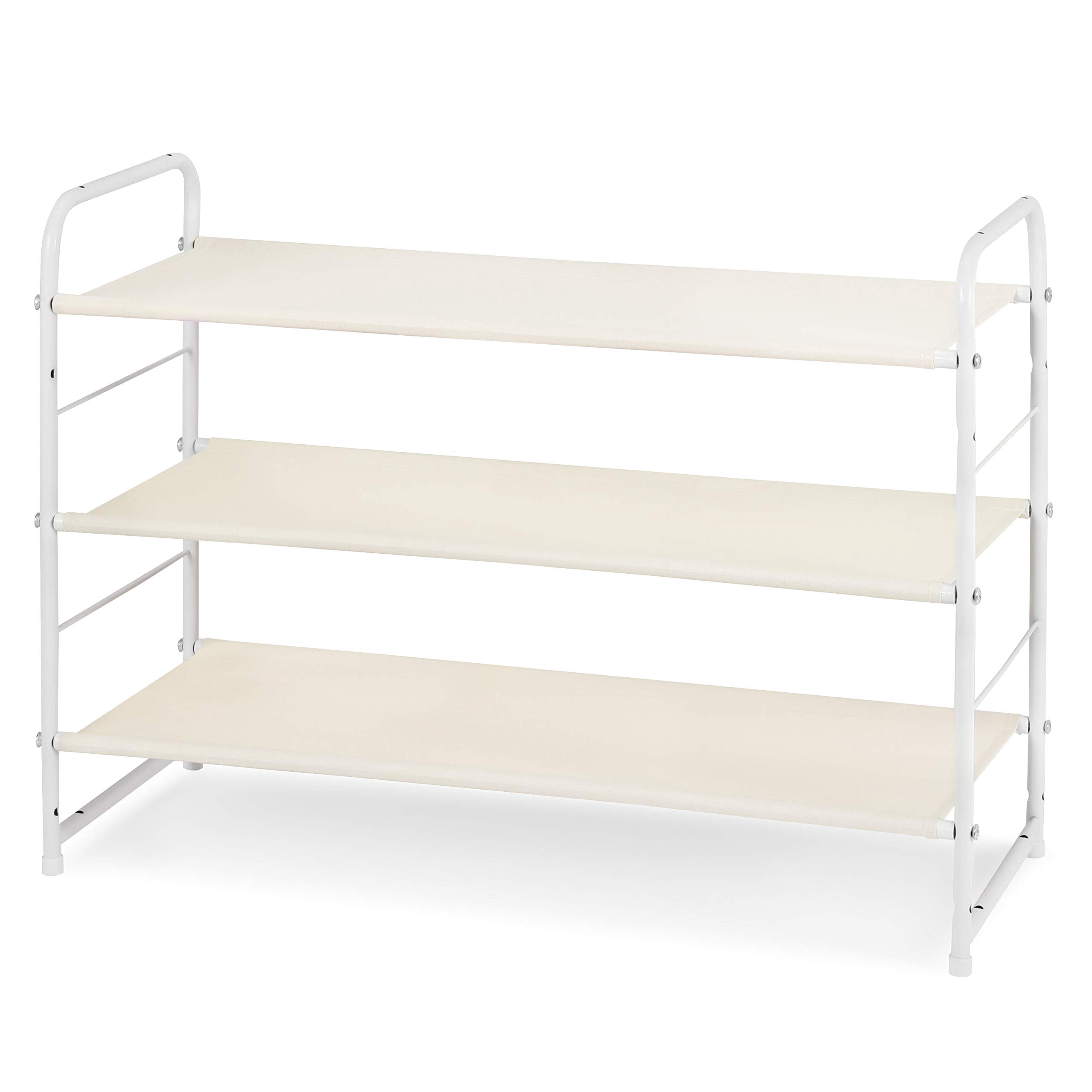 4-Tier Stackable Shoe Rack Adjustable Fabric Storage Organizer ...