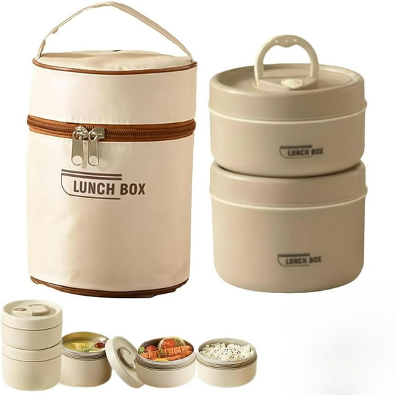 4-Tier Stackable Stainless Steel Lunch Box Set with Insulated Bag ...