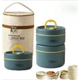 4-Tier Stackable Stainless Steel Lunch Box Set with Insulated Bag ...
