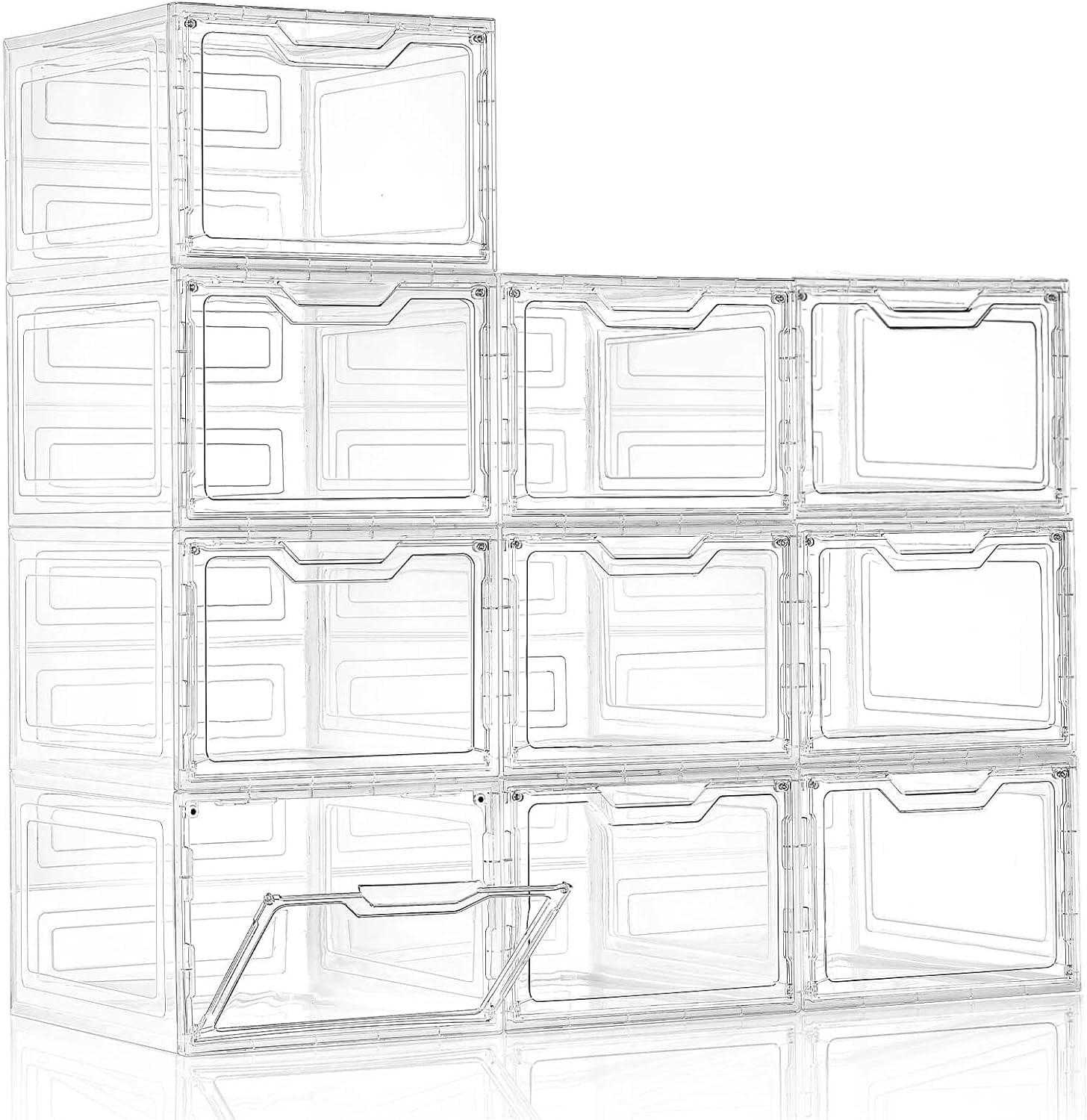 4-Tier Stackable Storage Bins with Lid, 23QT Storage Containers,Clear ...