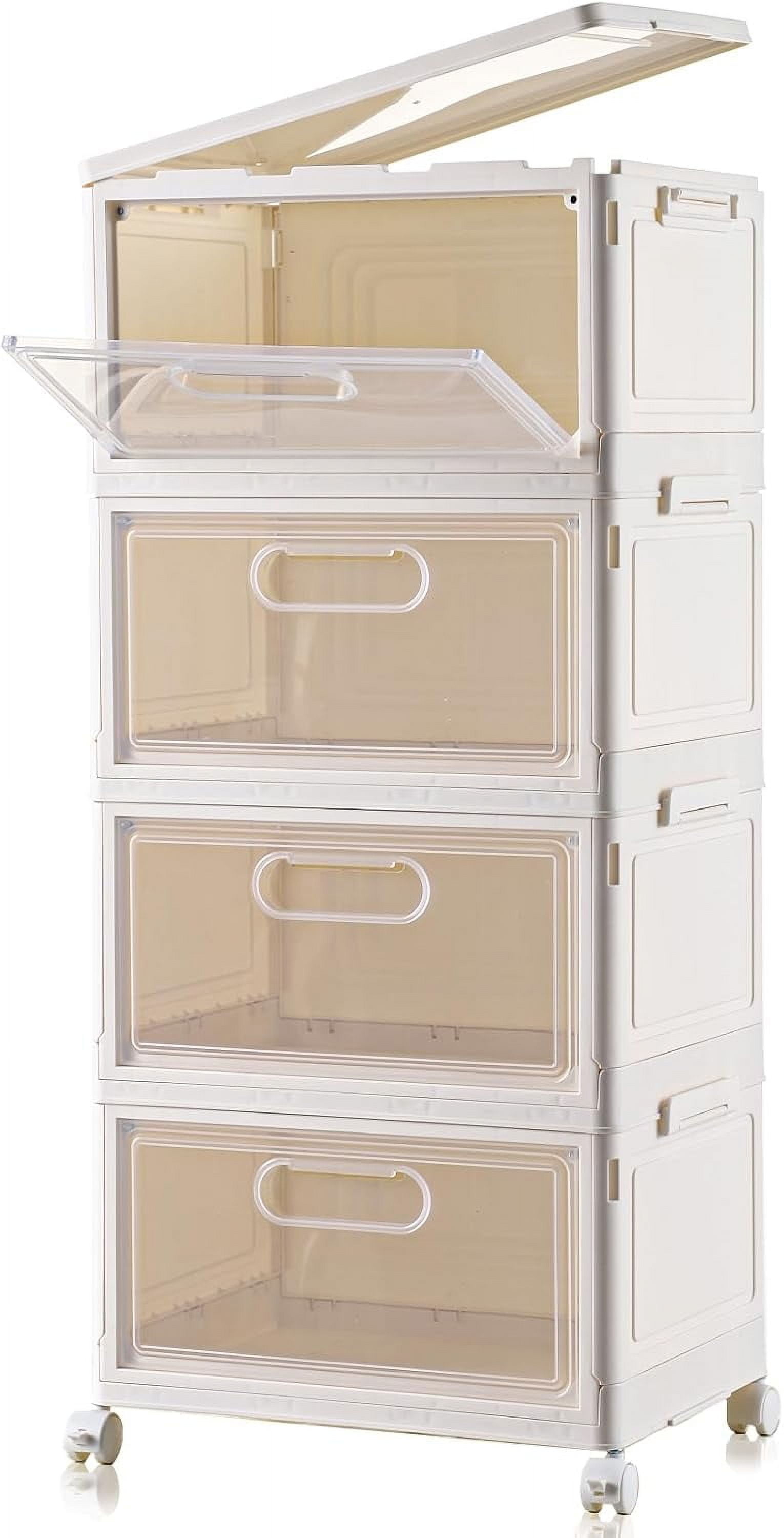 4-Tier Stackable Storage Bins with Lids, 23QT Storage Containers,Clear ...