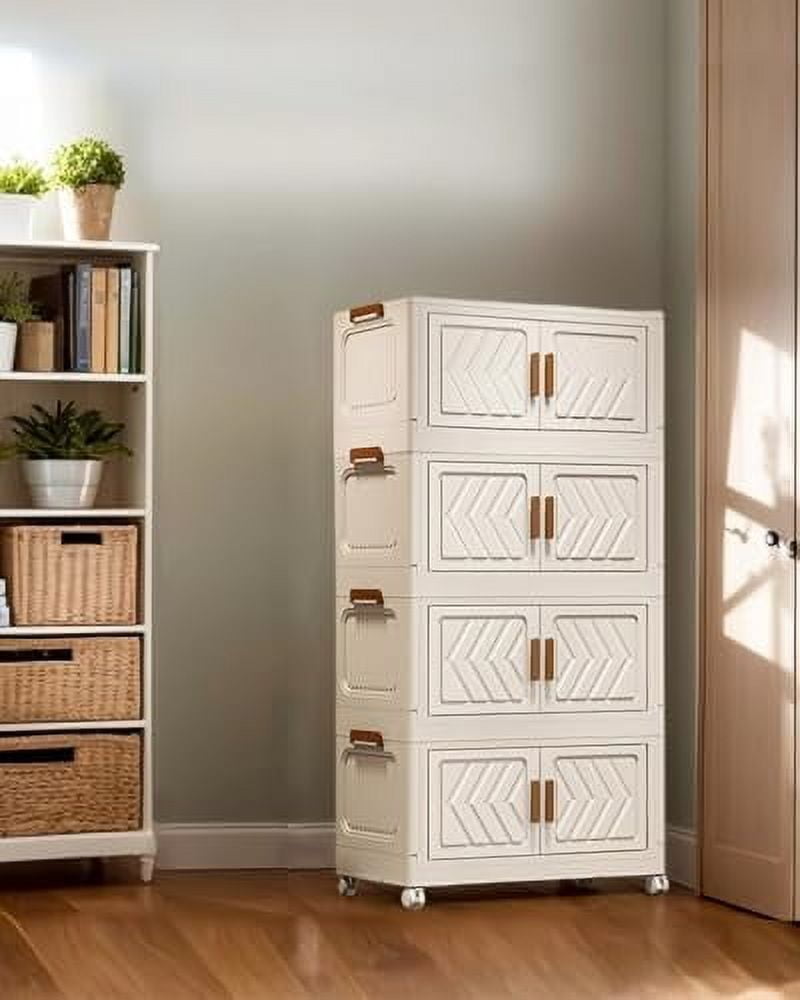 4 Tier Stackable Storage Bins with Lids & Magnetic Doors, 15.75"x10.24 ...