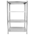 4-Tier Stainless Steel Shelf, Adjustable Shelf Storage Unit Stainless ...