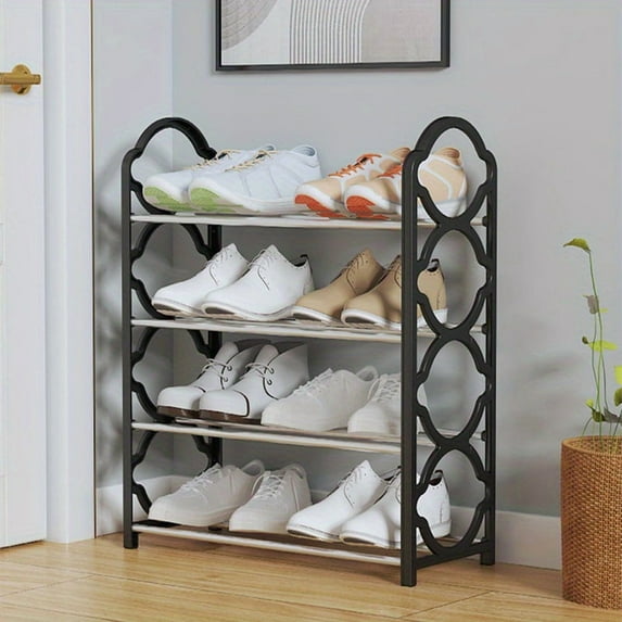 4-Tier Stainless Steel Shoe Rack Organizer | For Closet, Front Door ...