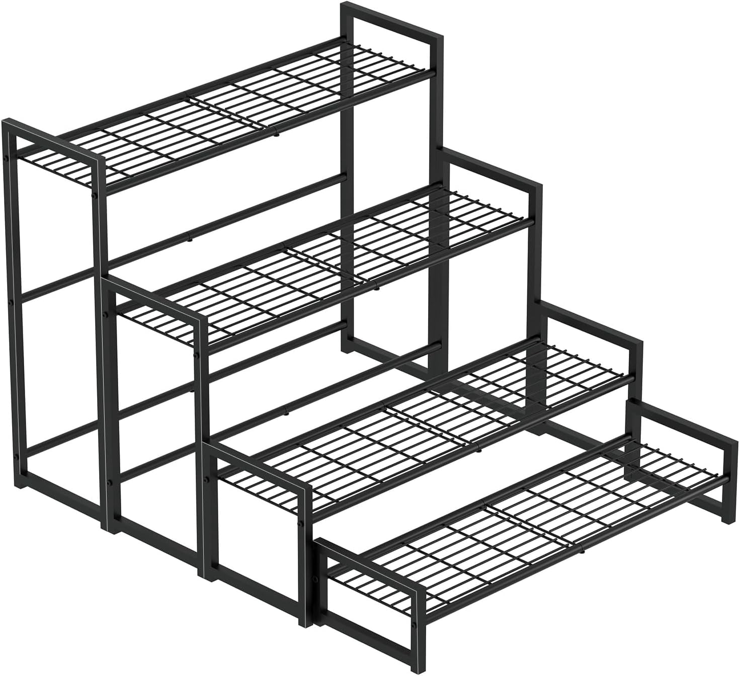 4 Tier Stair Style Large Metal Plant Stand Stackable, Garden Display ...