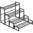 4 Tier Stair Style Large Metal Plant Stand Stackable, Garden Display ...
