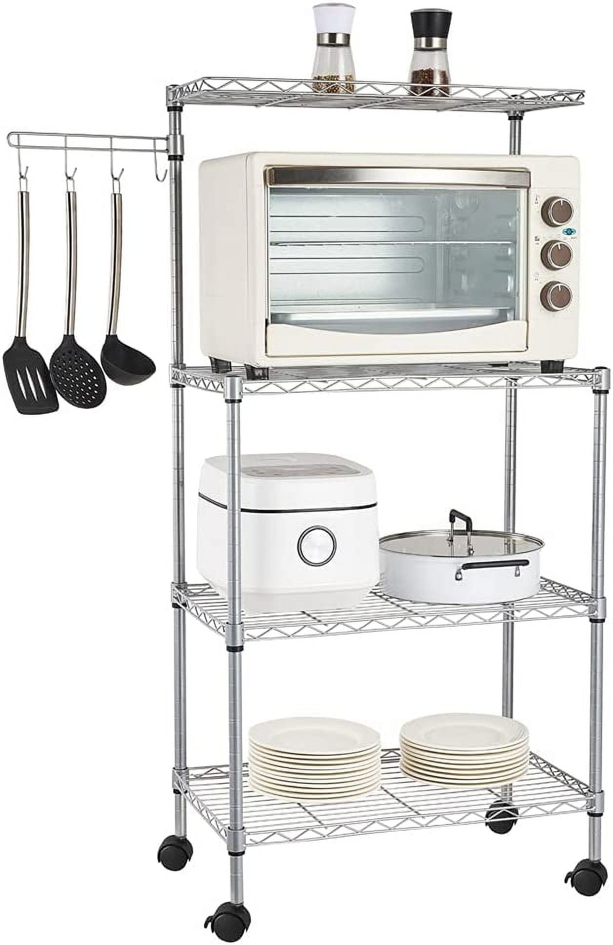 4-Tier Standing Baker\u2019s Racks Kitchen Microwave Stand Metal ...