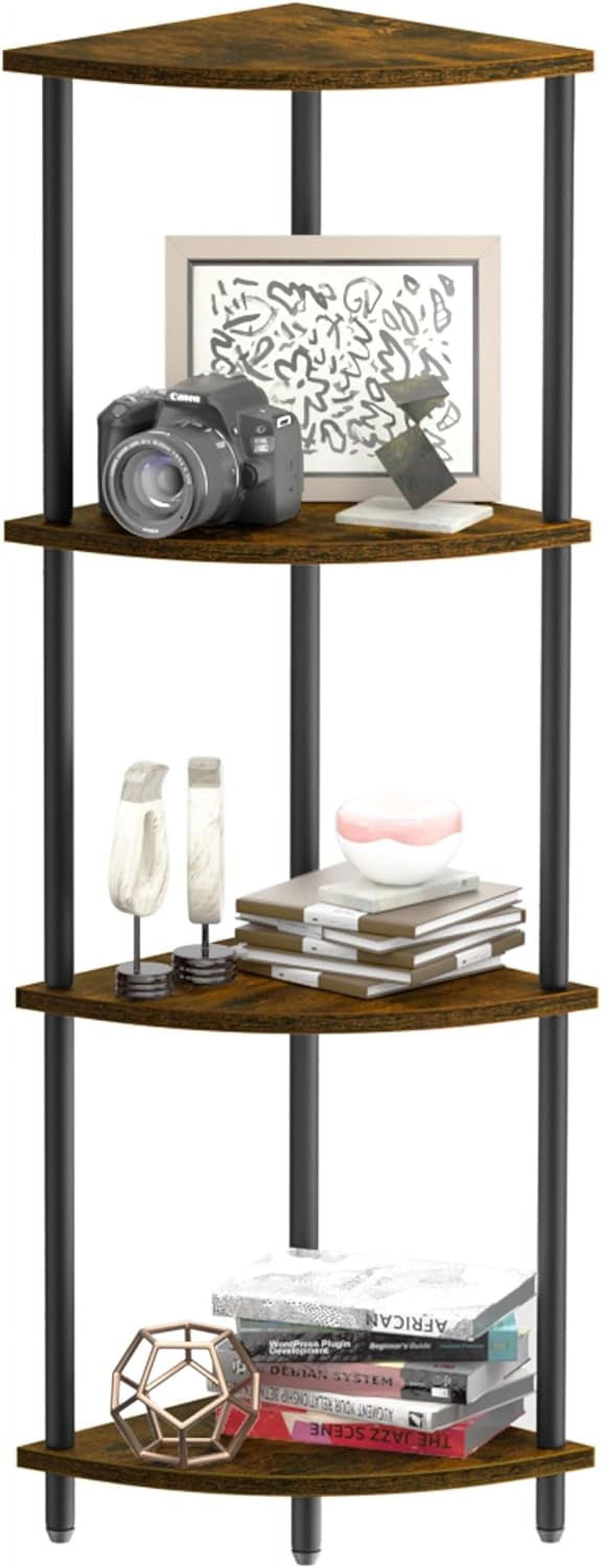 4-Tier Standing Corner Shelf, 42.9" Corner Shelf Stand for Small Space ...