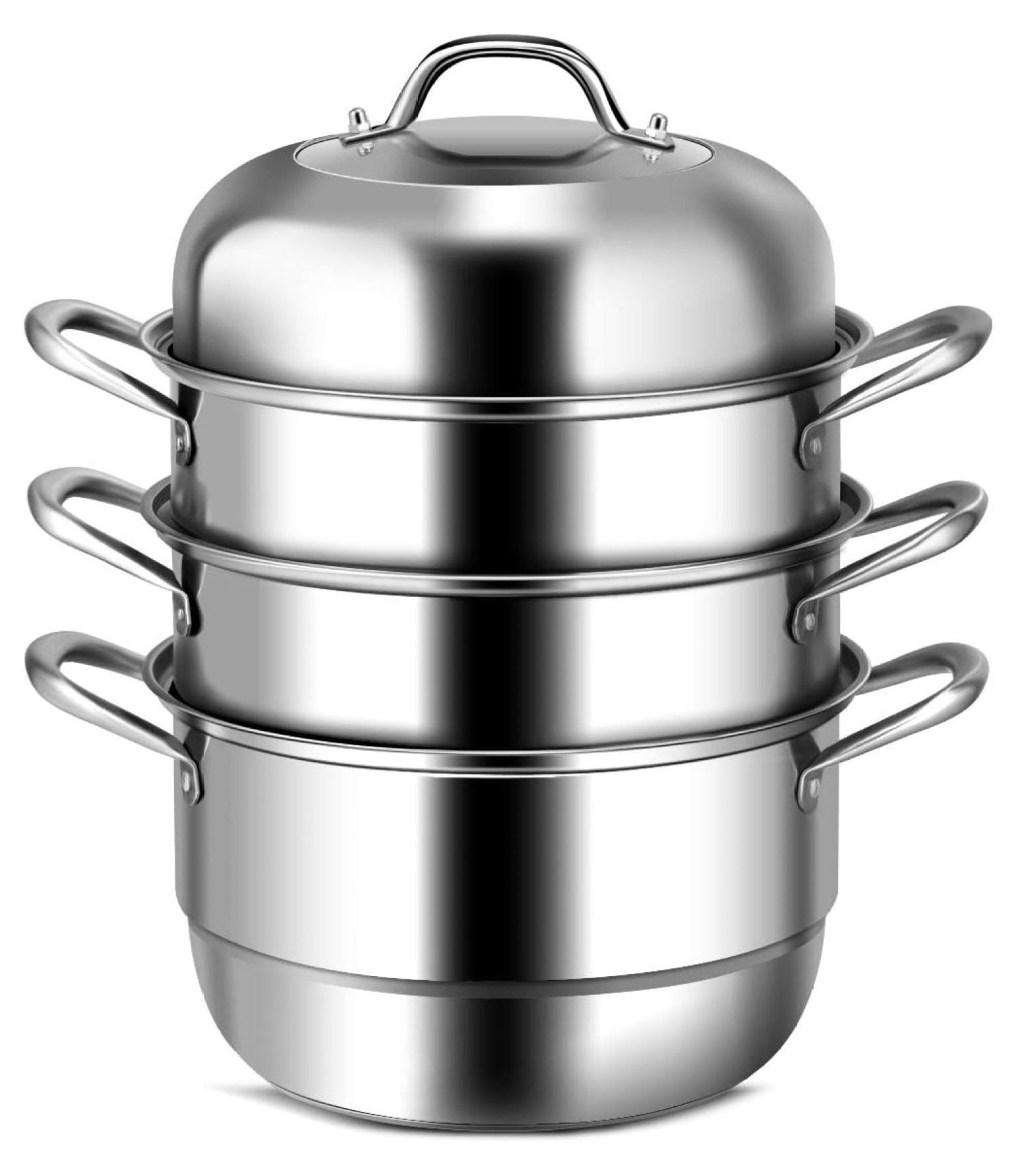 4-Tier Steamer for Cooking, 11 Inch Stainless Steel Steamer Pot with ...