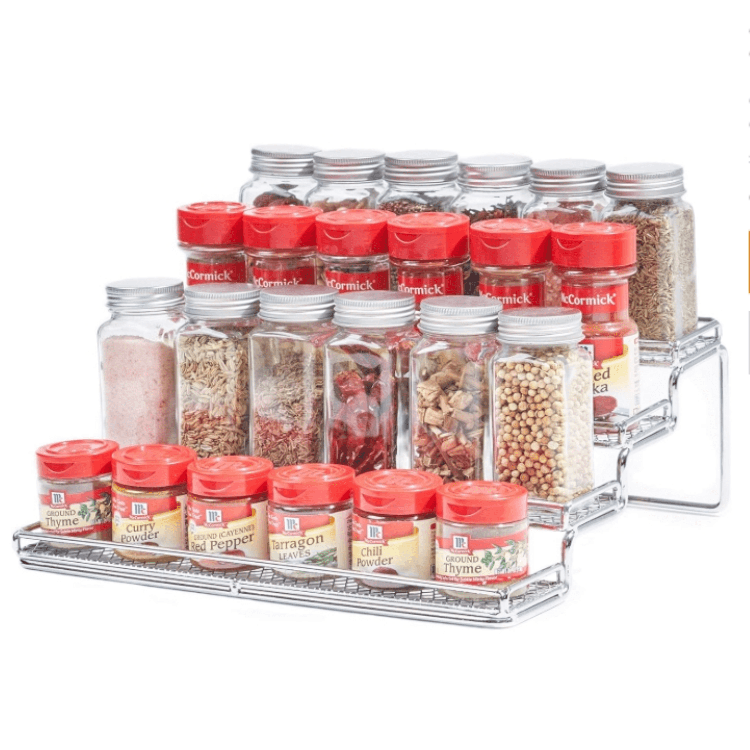 4 Tier Step Shelf Countertop Spice Storage Holder, for Kitchen Cabinet ...