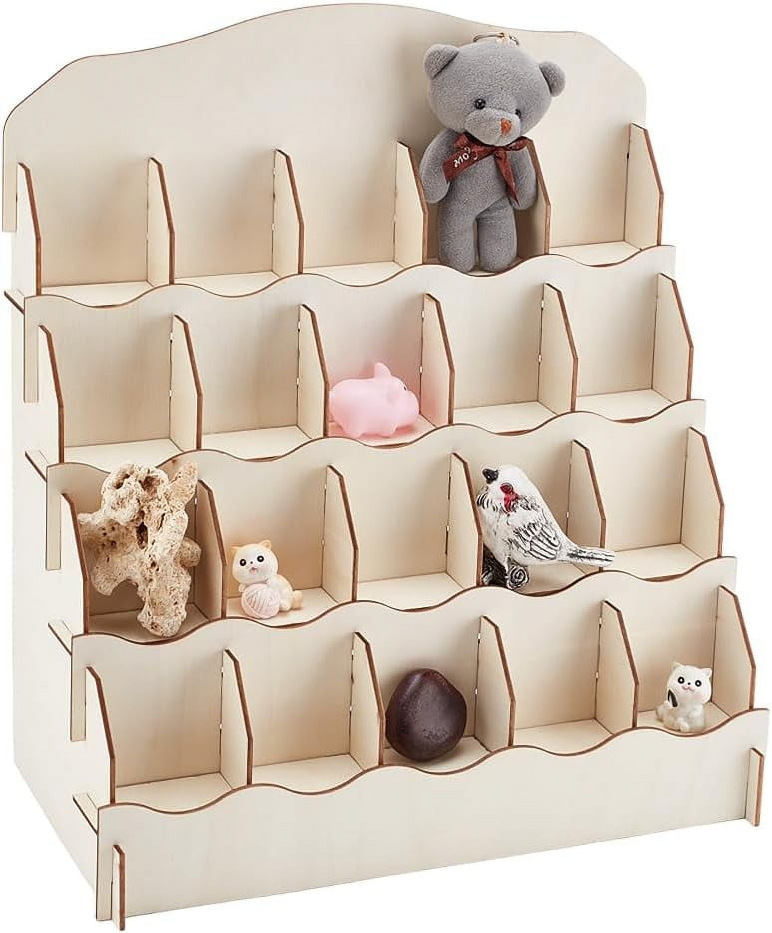 4 Tier Sticker Display Stand for Vendors Wooden Card Display Rack ...