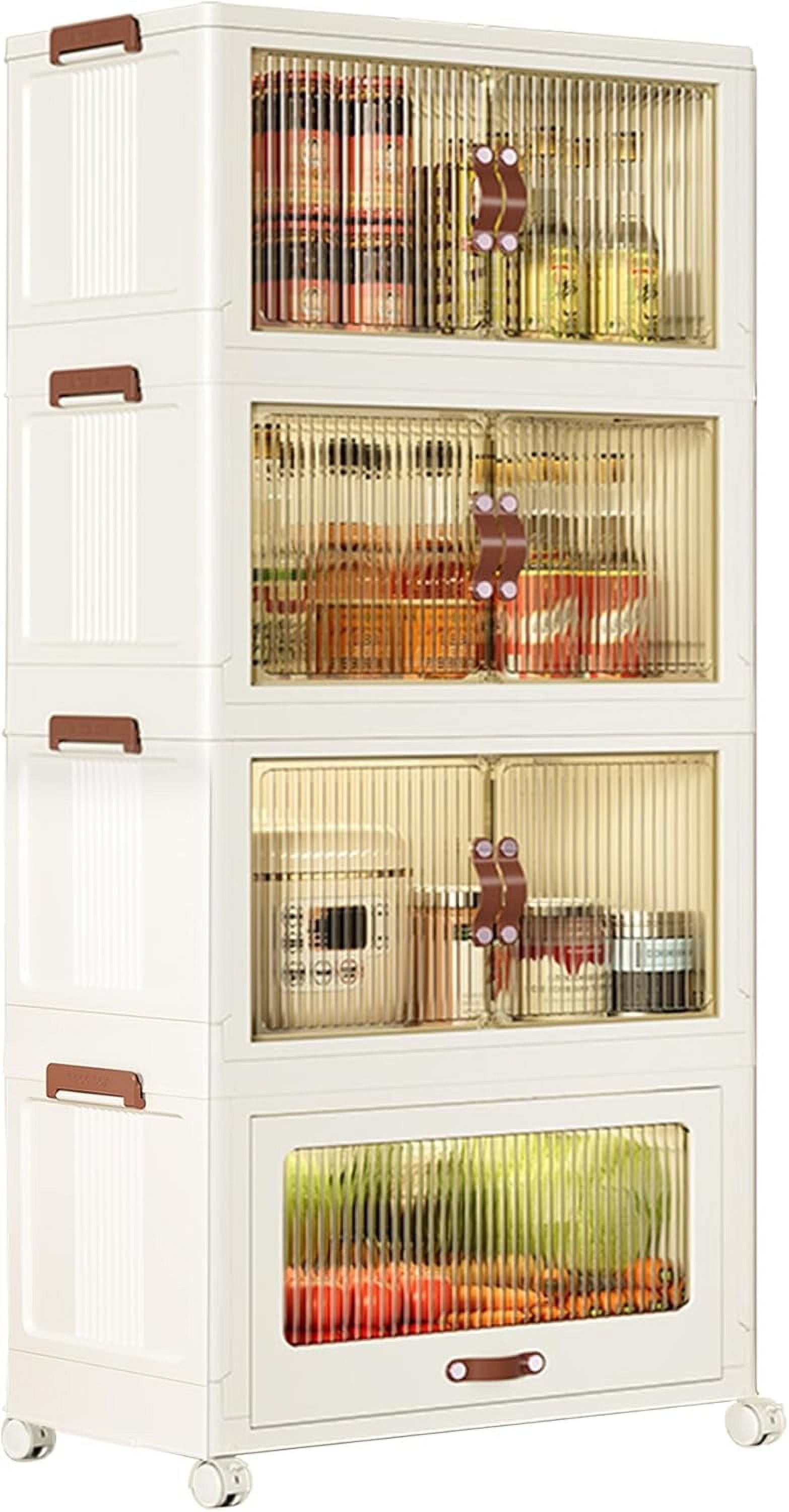 4-Tier Storage Bins with Lids 96 QT, Collapsible Storage Bins with ...