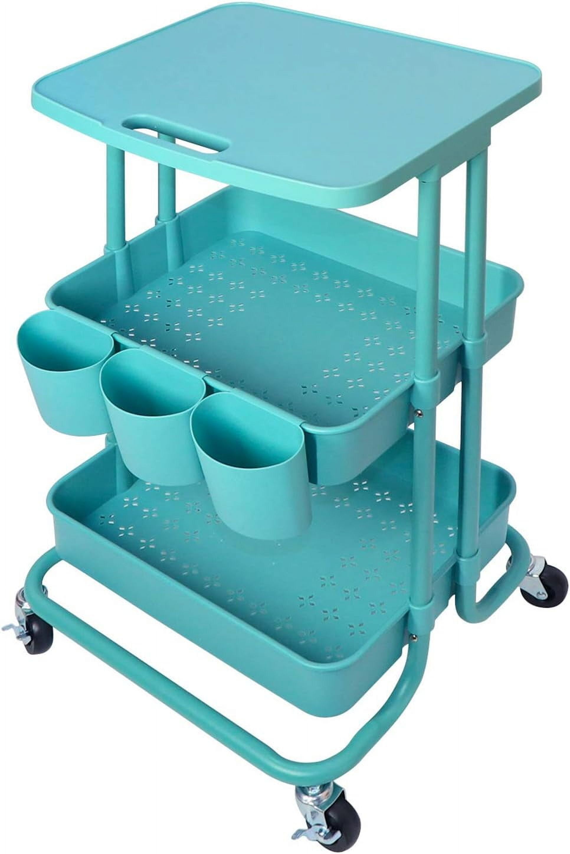4 Tier Storage Cart Slim Slide Out Storage Utility Trolley Cart with ...